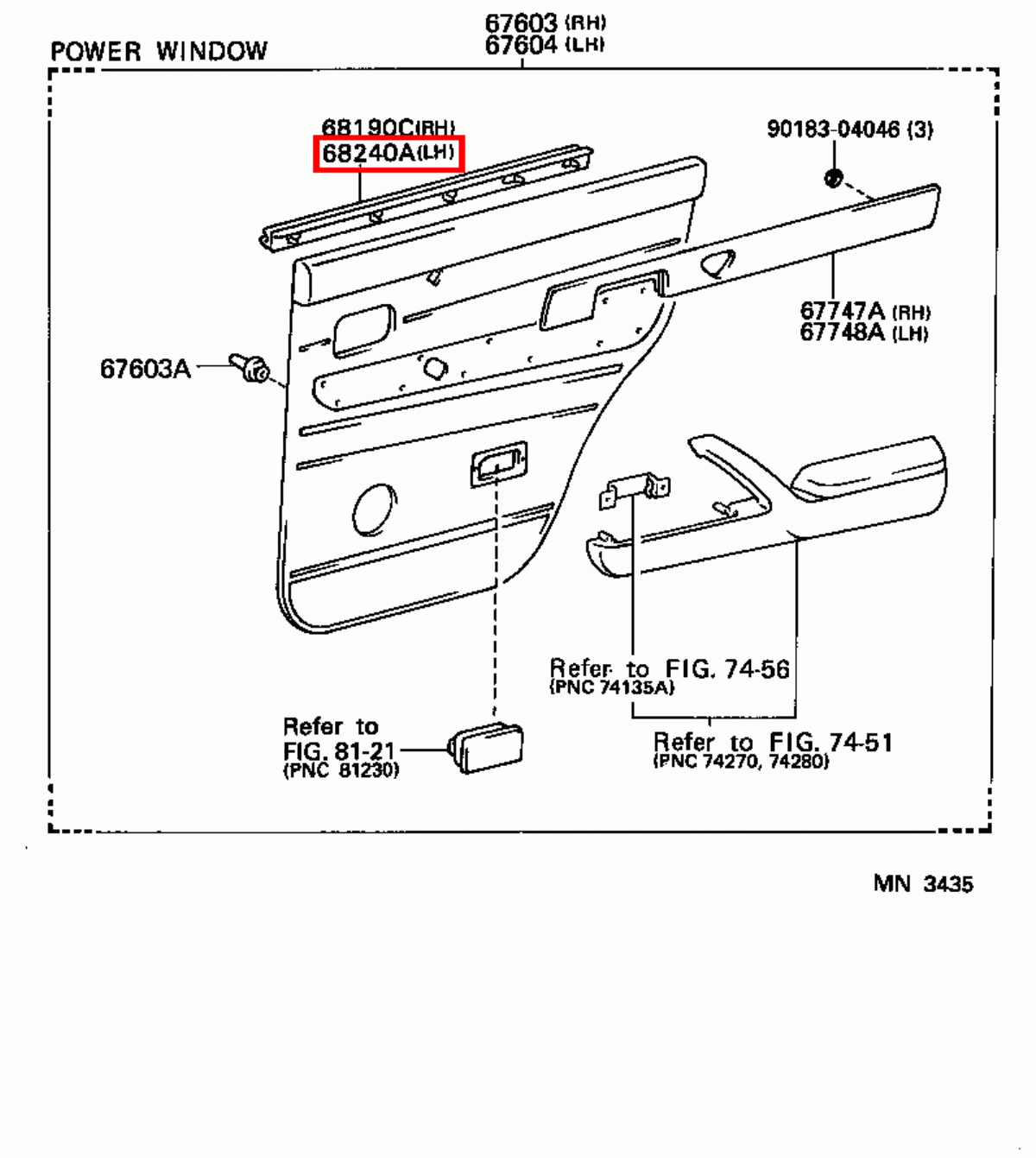 Genuine Lexus LX450 FZJ80 Inner LH Rear Door Glass Moulding | eBay