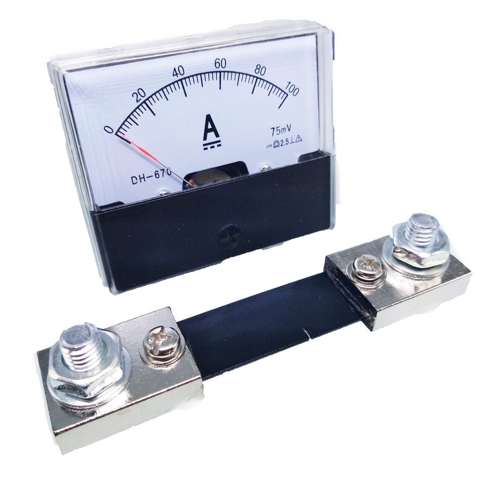 Analog Panel Amp Power Ammeter Meter DH-670 0-100A DC & Shunt- | eBay