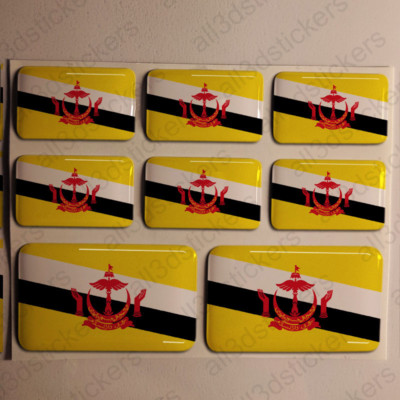 Sticker Brunei Resin Domed Stickers Brunei Flag 3D Vinyl Adhesive Decal ...