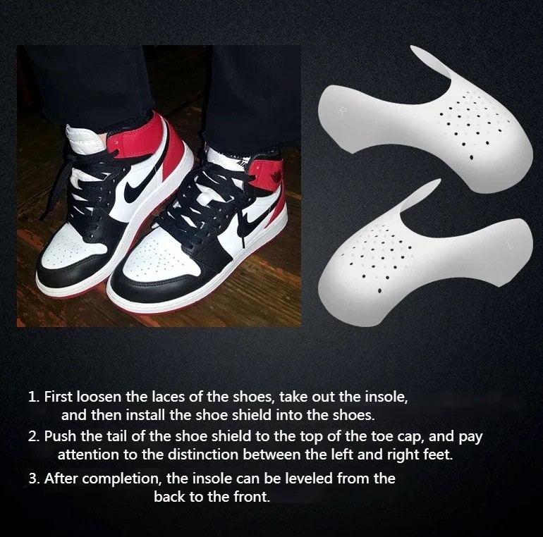 5 Pairs Shoe Protector Anti Crease Force Fields Cover Toe Cap Creasing ...