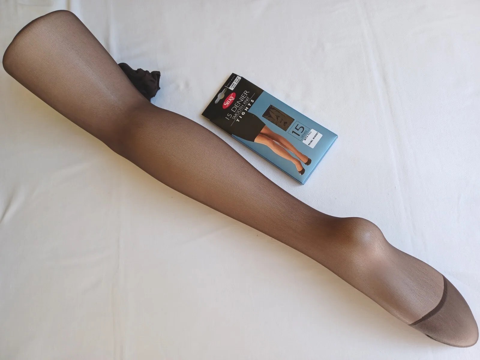 Ladies SILKY 15 Den Barely Black Smooth Knit Tights Gusset All Nylon ...