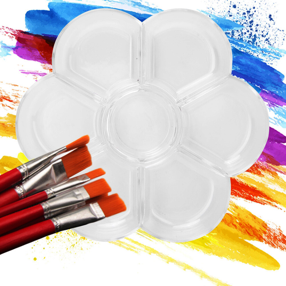 7 Holes Plum Shaped Palette Art Drawing Painting Tray For Oil ...