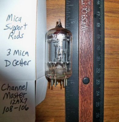Strong Channel Master 3 Mica Long Gray Plate D Getter 12AX7 Tube ...