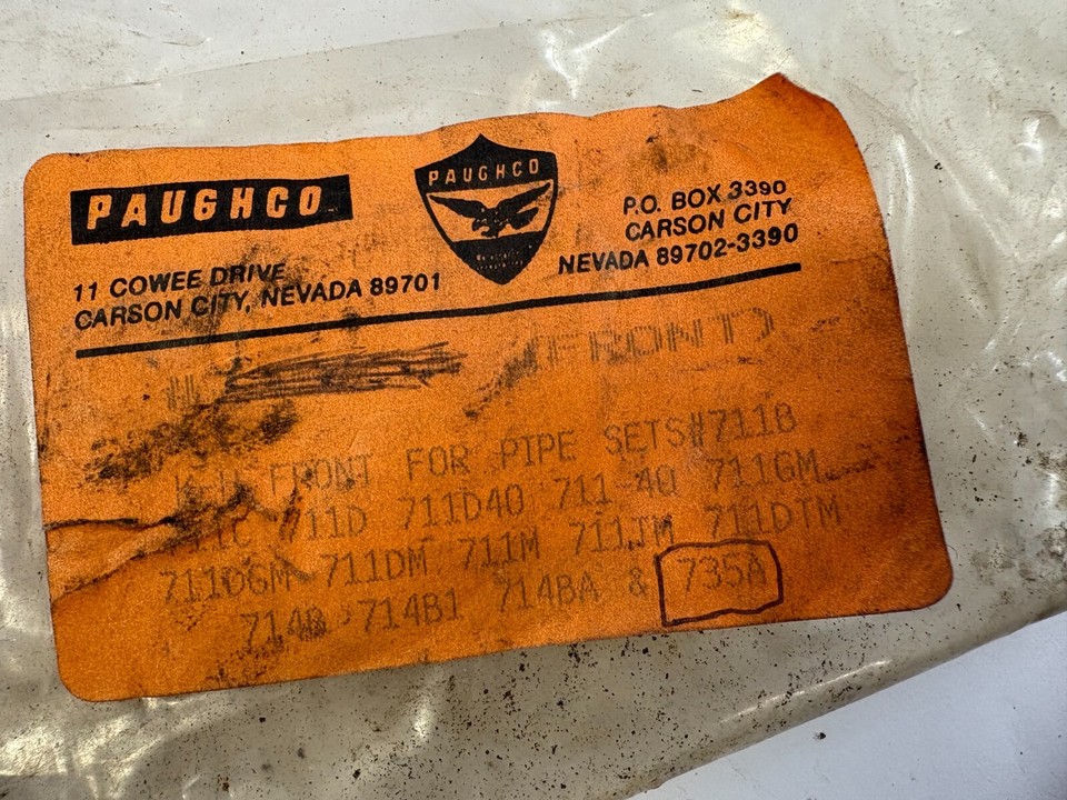 Harley Paughco Knucklehead chrome exhaust header pipe front | eBay