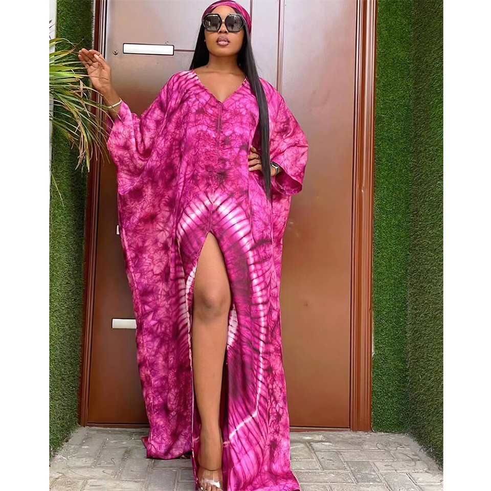 Hijab African Women Long Dress Dashiki Printed Kaftan Loose Robe ...