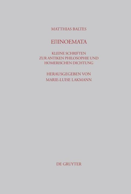 Epinoemata von Matthias Baltes (2005, Gebundene Ausgabe) online kaufen ...