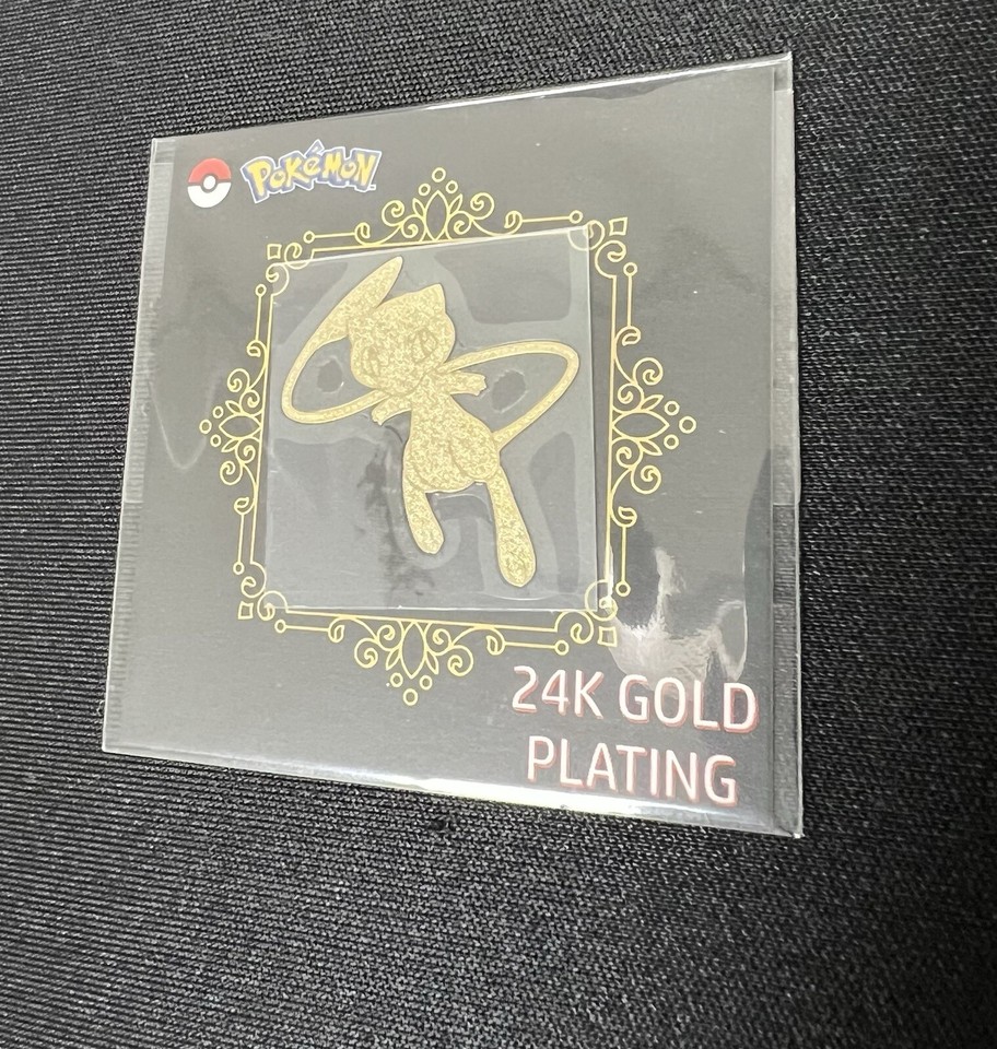 Pokemon Mew 24K Gold plated Sticker Card Korean Poping Candy Gradable ...