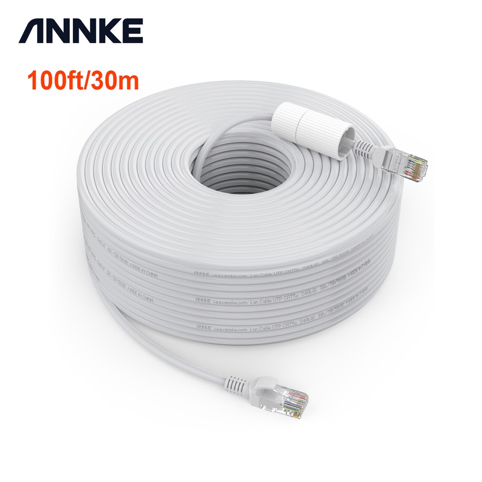 ANNKE 60ft 100ft CAT5E POE Ethernet Cable LAN RJ45 for Security IP ...