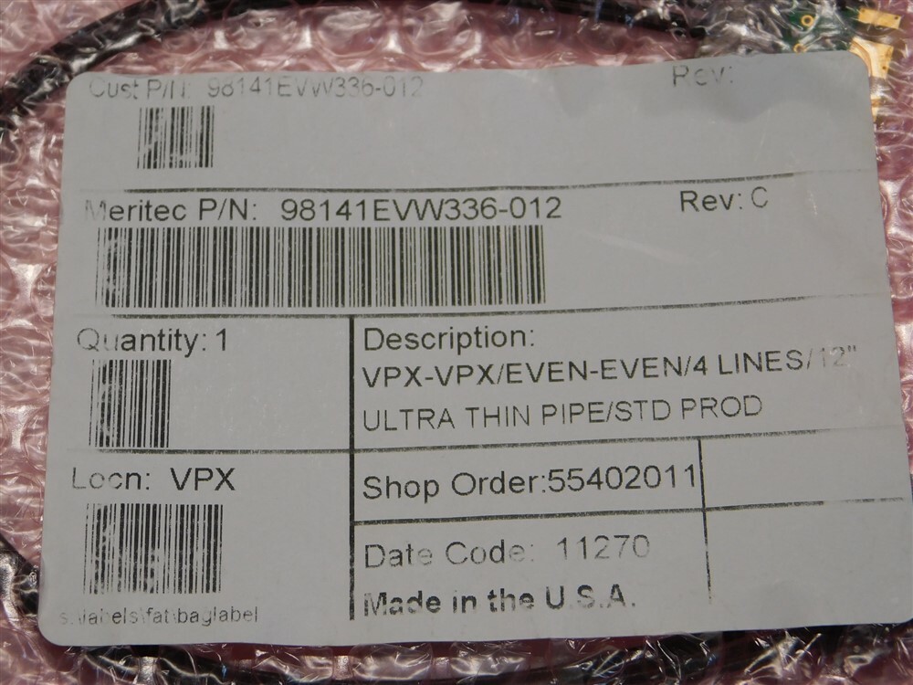 Meritec 98141EVW336-012 Even Wafer Ultra-Thin Pipe VPX-VPX Cable ...