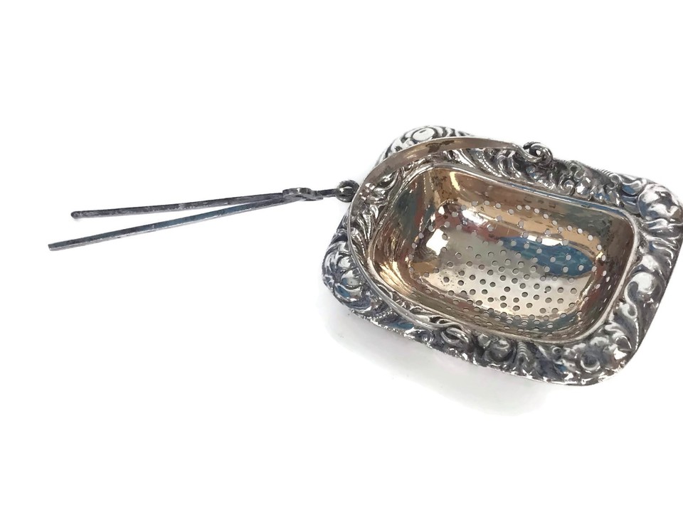 Vintage Mini Miniature Bail Handle Scroll Border Silver Basket Pierced ...