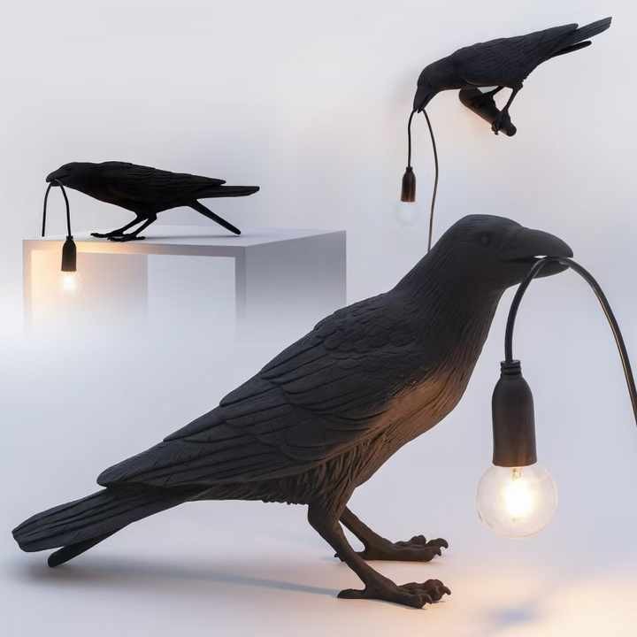 NNEDSZ Black Bird Left Wall Lamp Nordic Resin Bird Wall Lamp - Creative ...