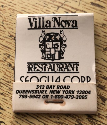 Villa Nova Restaurant Sfoglia Corp. Queensbury New York Matchbook ...