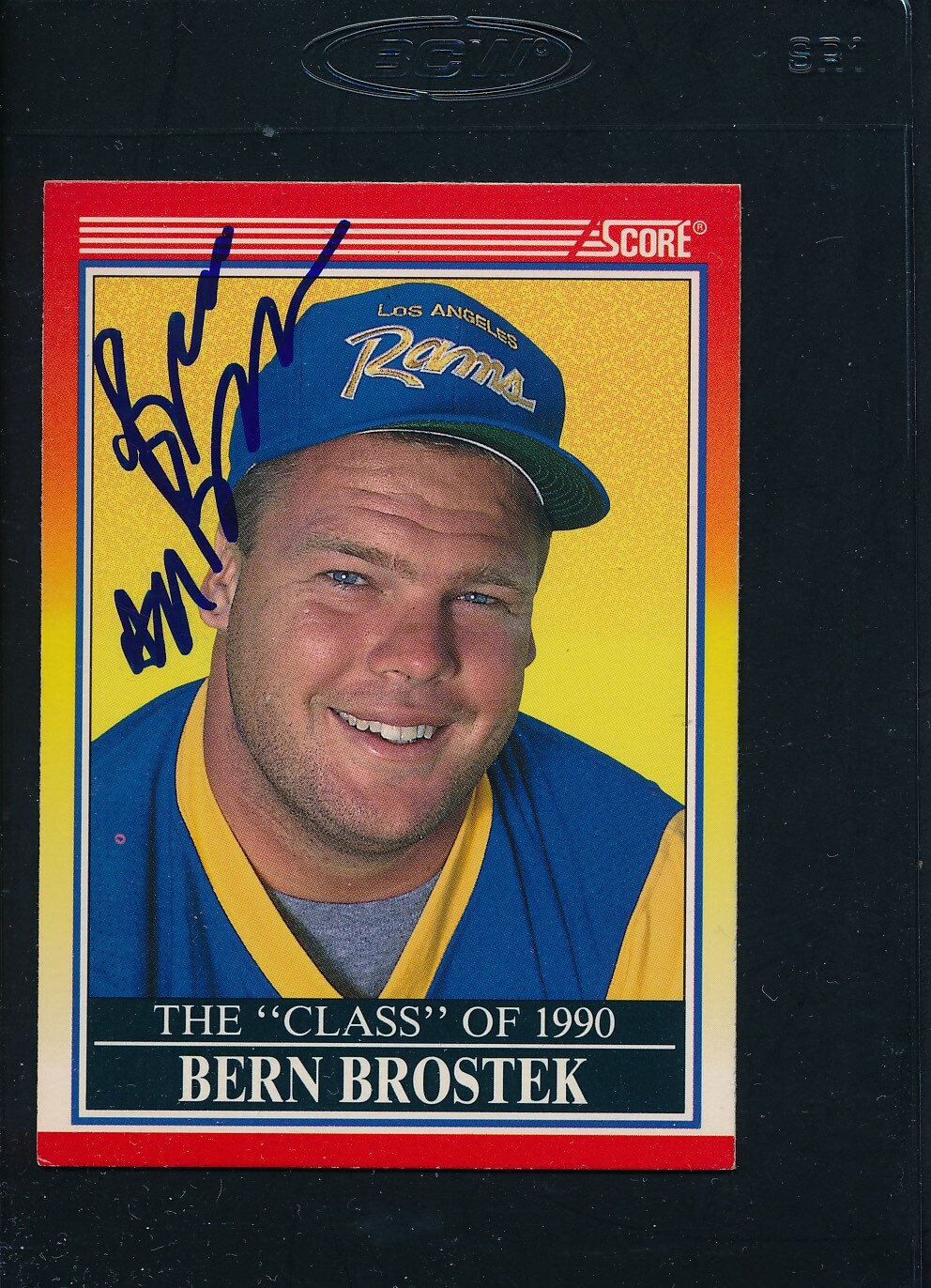 1990 Score #612 Bern Brostek Rams Signed Auto *53277 | eBay
