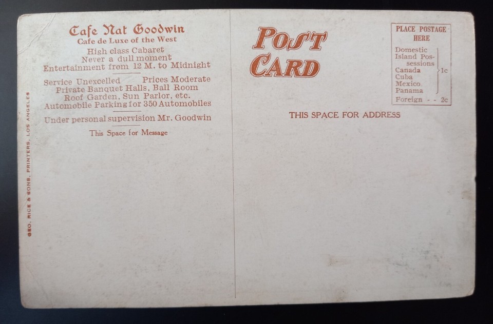 Cafe Nat Goodwin Santa Monica CA Vintage Postcard | eBay