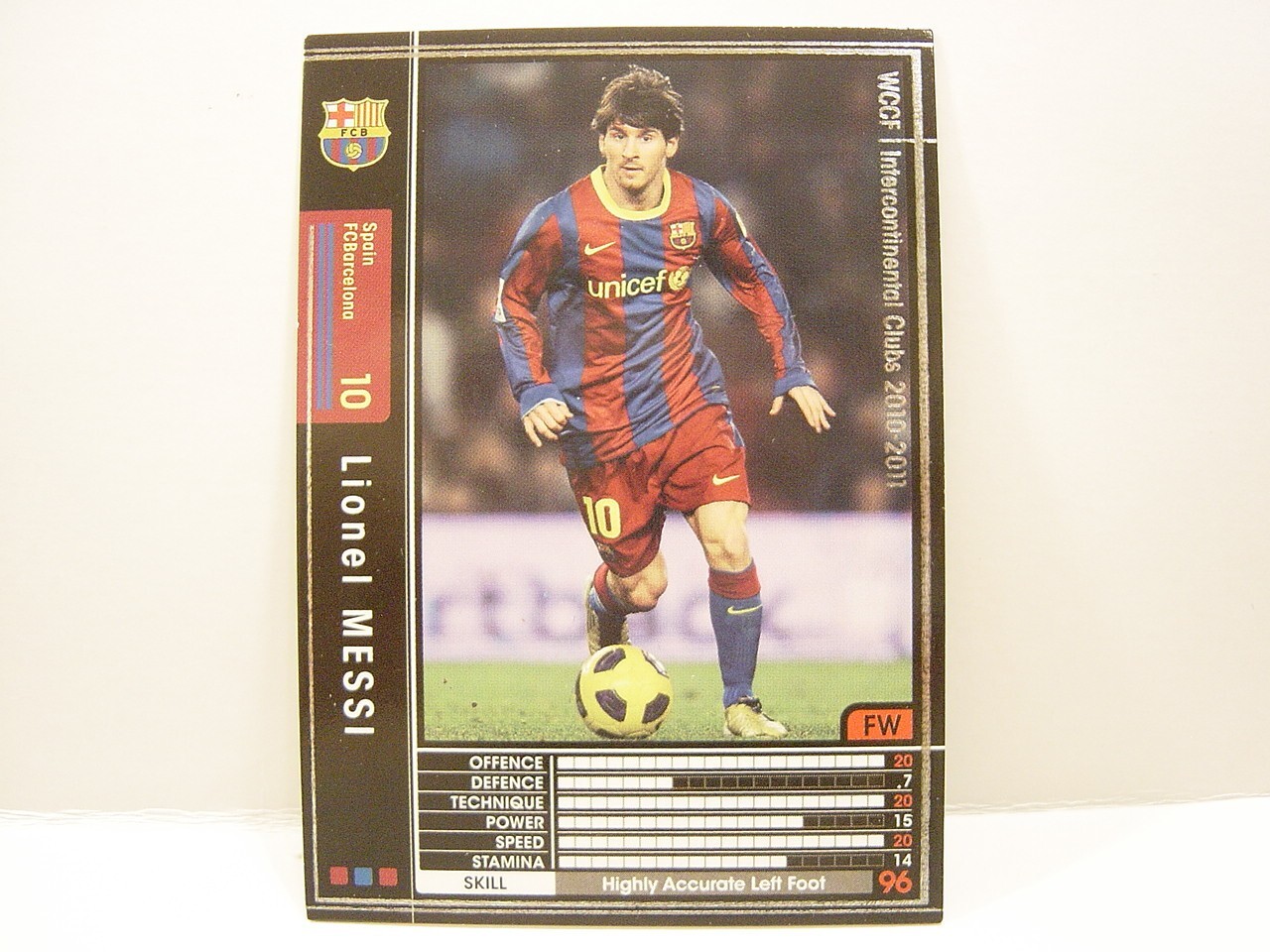 Panini WCCF 2010-11 Lionel Messi No.10 FC Barcelona Spain La Liga 10-11 ...