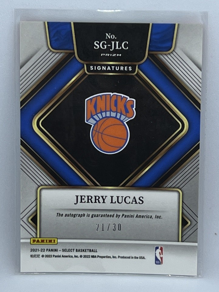 JERRY LUCAS 2021-22 SELECT ORANGE PULSAR AUTOGRAPHS #21/30 NEW YORK ...