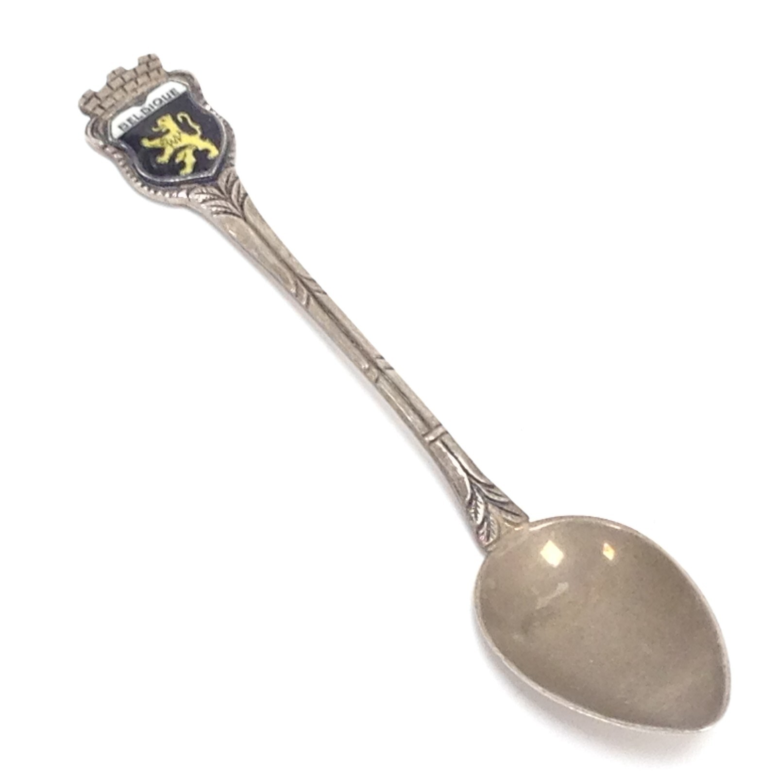 Antiko 800 Coin Silver Collector Spoon Belgium Coat of Arms Lion Leo ...