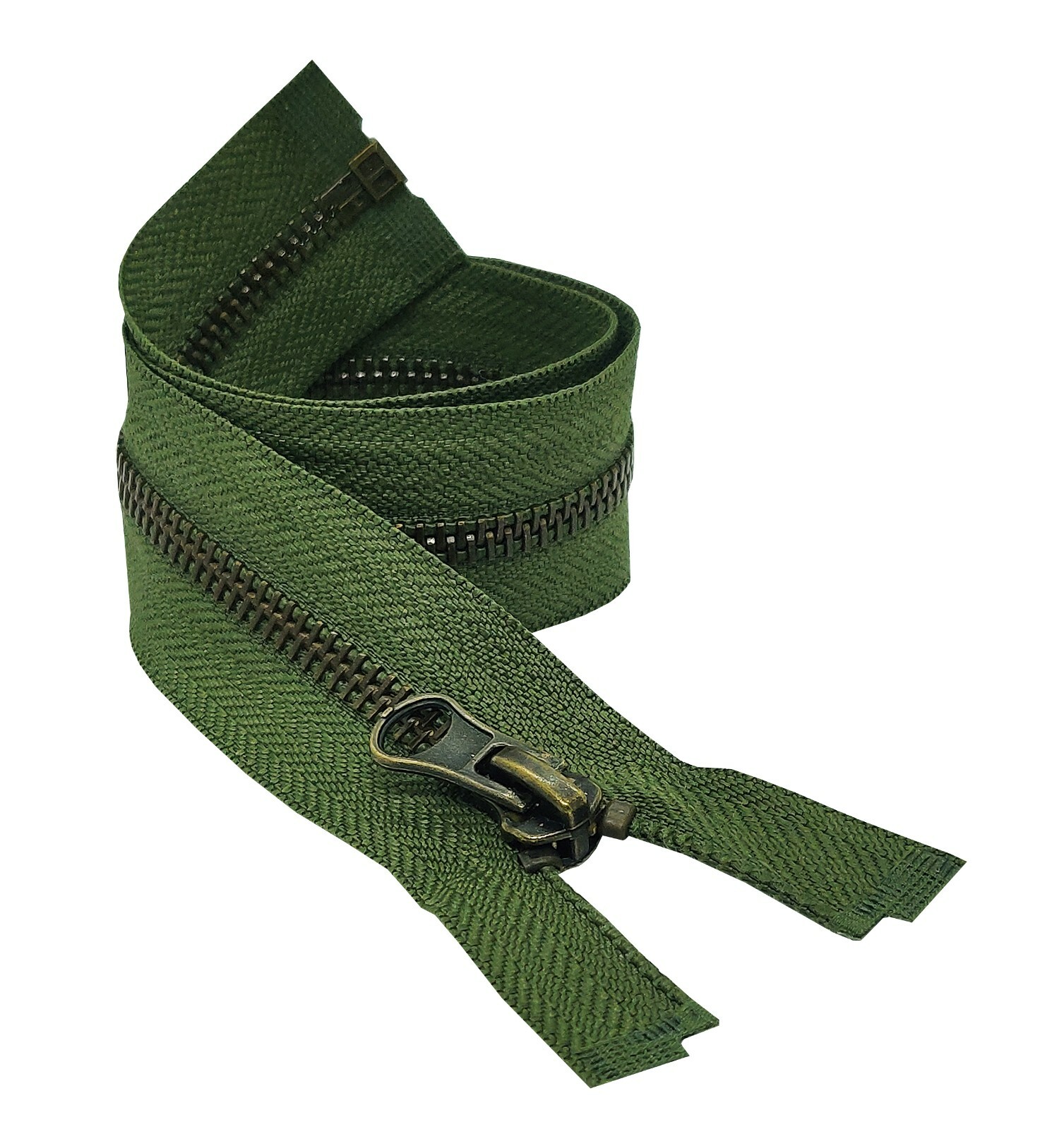 1pc Antique Brass Metal Zip Fastener Size #5 Open End For Jackets Heavy ...