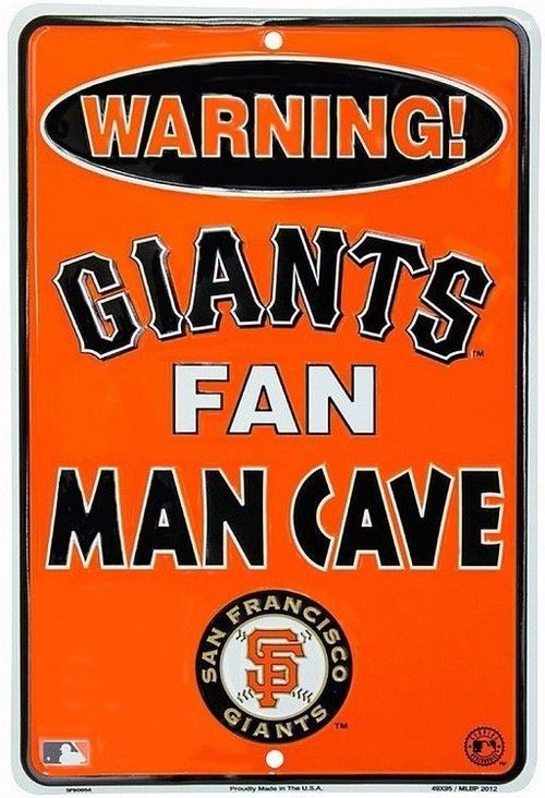 SAN FRANCISCO GIANTS SIGN WARNING FAN MAN CAVE METAL PARKING SIGN 8" x ...