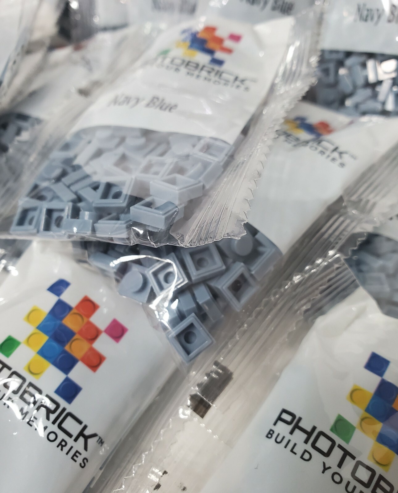 25 Packages Light Blue Gray Photobrick Photo Mosaic Bricks | eBay