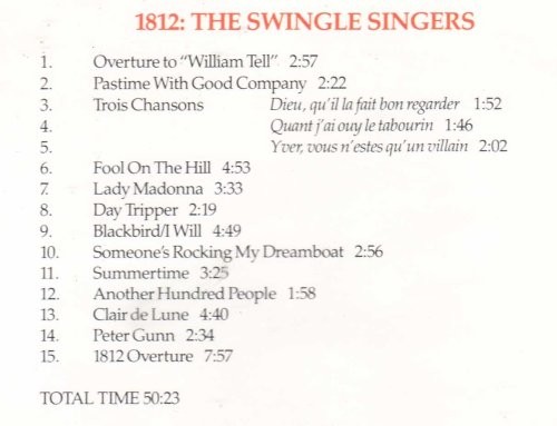 The Swingle Singers: 1812- Music CD | eBay