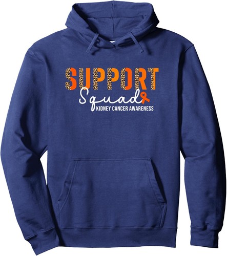 Support Squad Kidney Cancer Ribbon Kidney Cancer Unisex Hooded ...