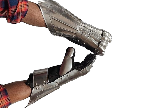 Fantasy Gauntlets | Medieval Gauntlet SCA Armor Gloves Silver Fully ...