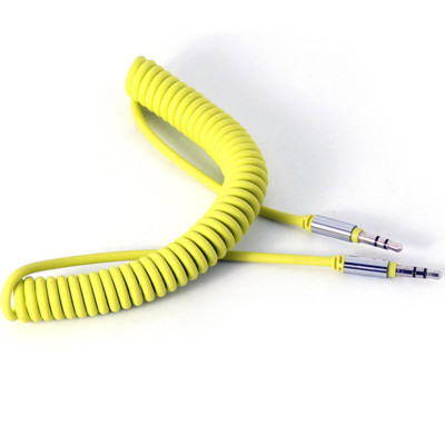 3.5mm Coiled AUX Cable Mini Jack to Jack Male Audio Auxiliary Lead PC ...