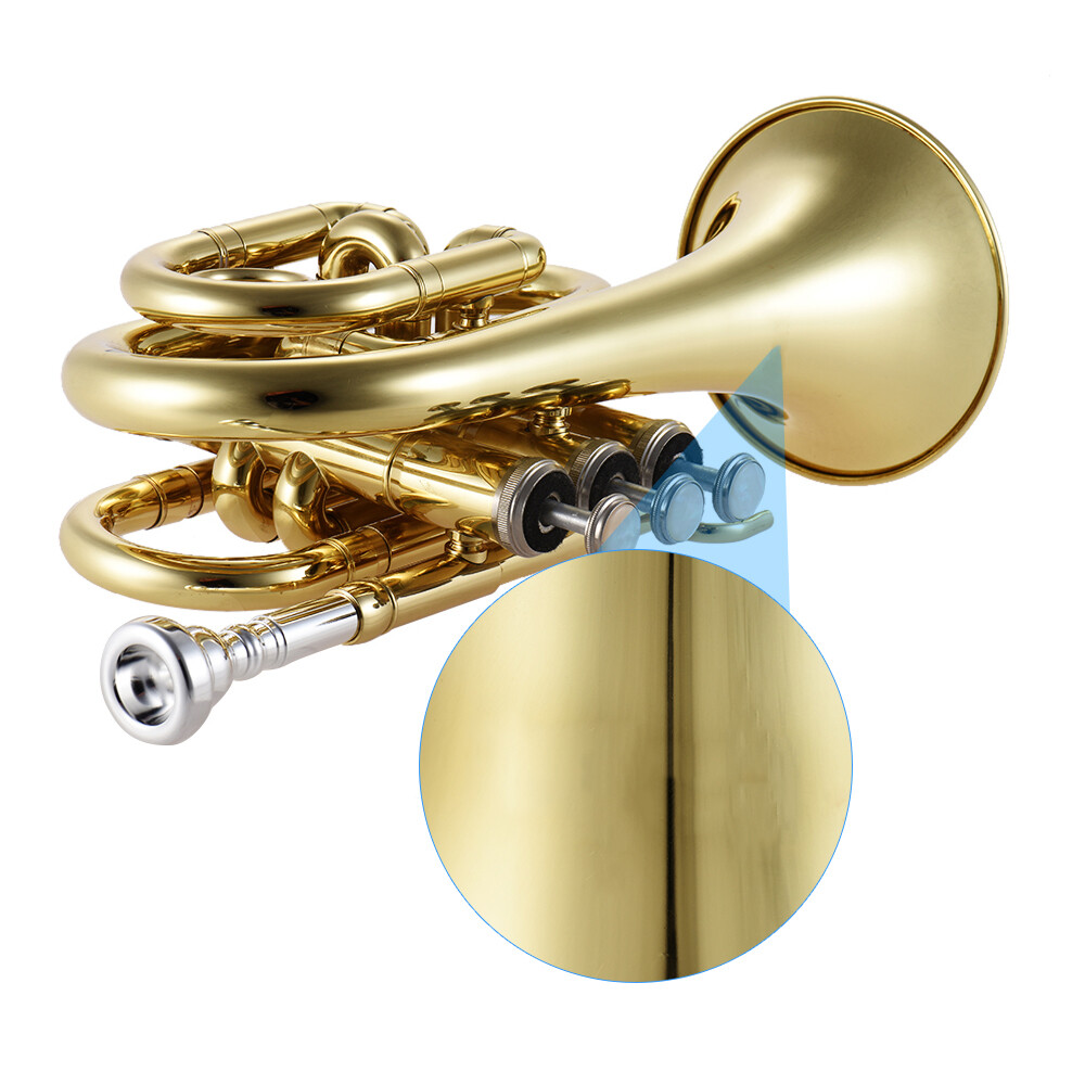 Pocket Trumpet Bb Flat Brass Wind Instrument with Carrying 102mm N4F6 ...