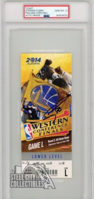 Stephen Curry Auto 2014 NBA Western Conference Finals Game L Ticket PSA ...
