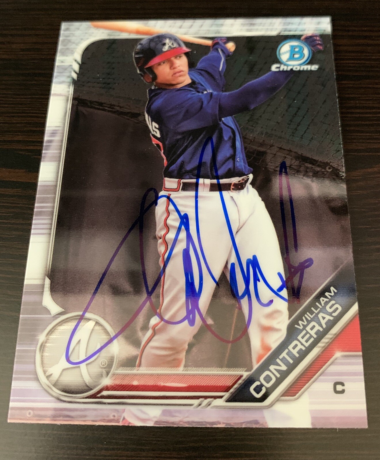 William Contreras Auto Signed 2019 Bowman Chrome Prospects Base In ...