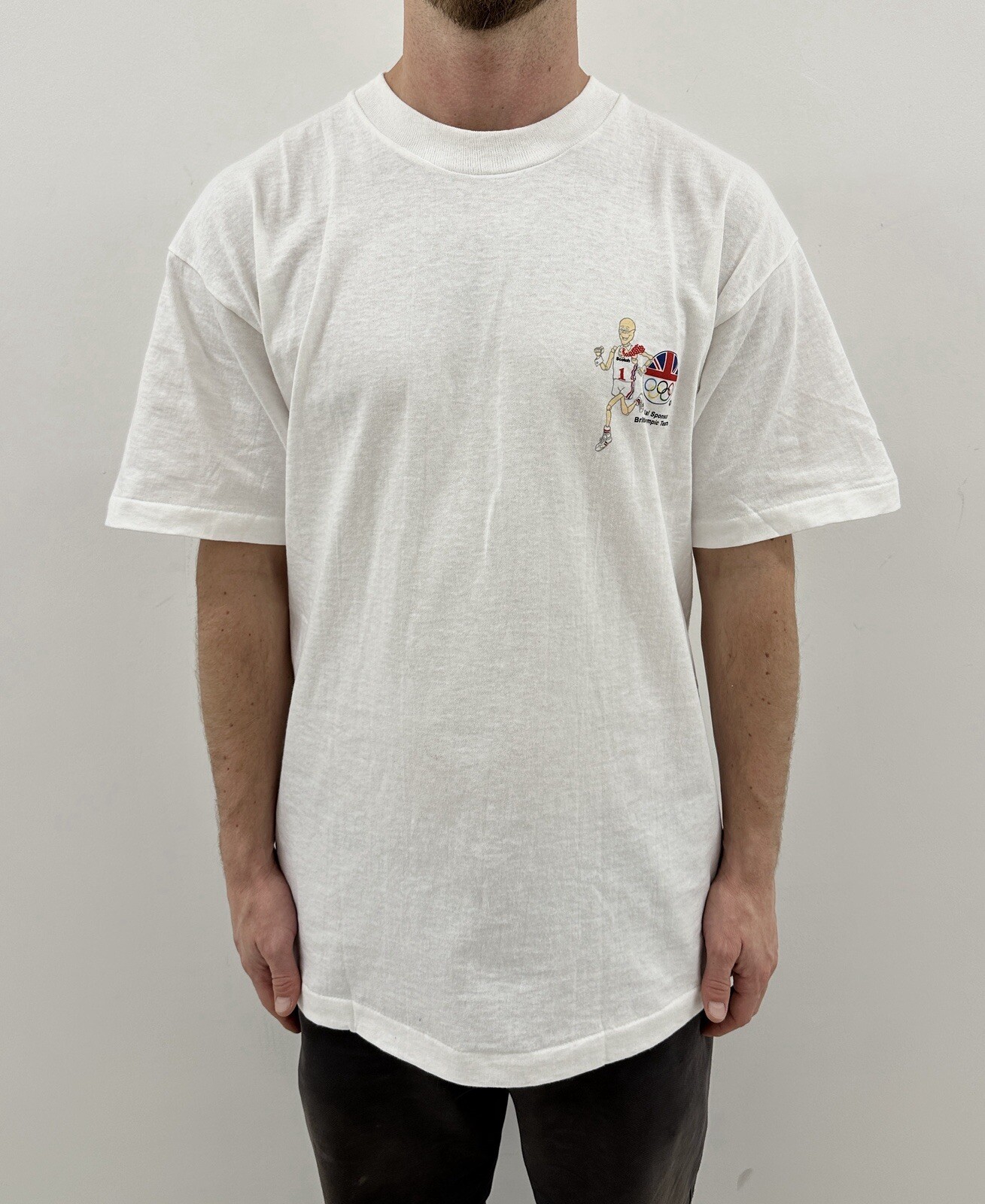 Vintage 1990s 90s Tee Screen Star British Olympic Tea… - Gem