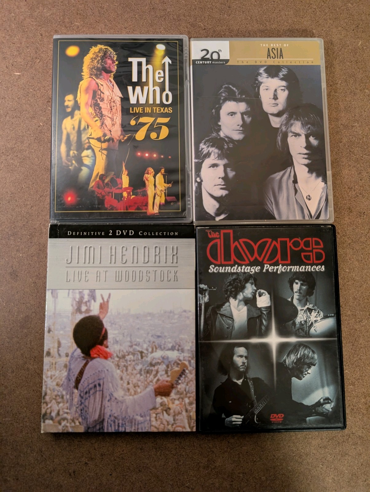 Lot of 4 Music Concert DVDs The Who Jimi Hendrix Woodstock The Doors ...