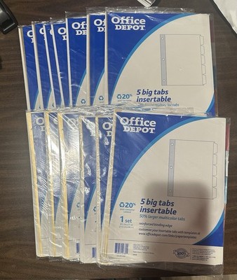 A Lot X 13 Office Depot 5 Tabs Insertable Multicolor Dividers ...