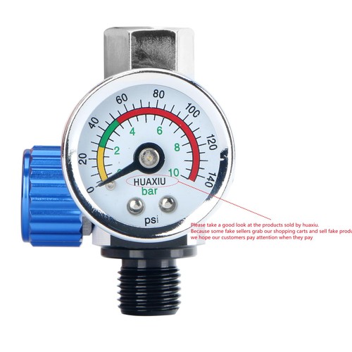 1/4”Spray Paint Pressure Regulator with Pressure Gauge Pneumatic Tool ...