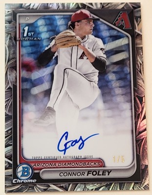 2024 Bowman Draft Connor Foley Sunflower Seed AUTO 1/5 First on Print ...