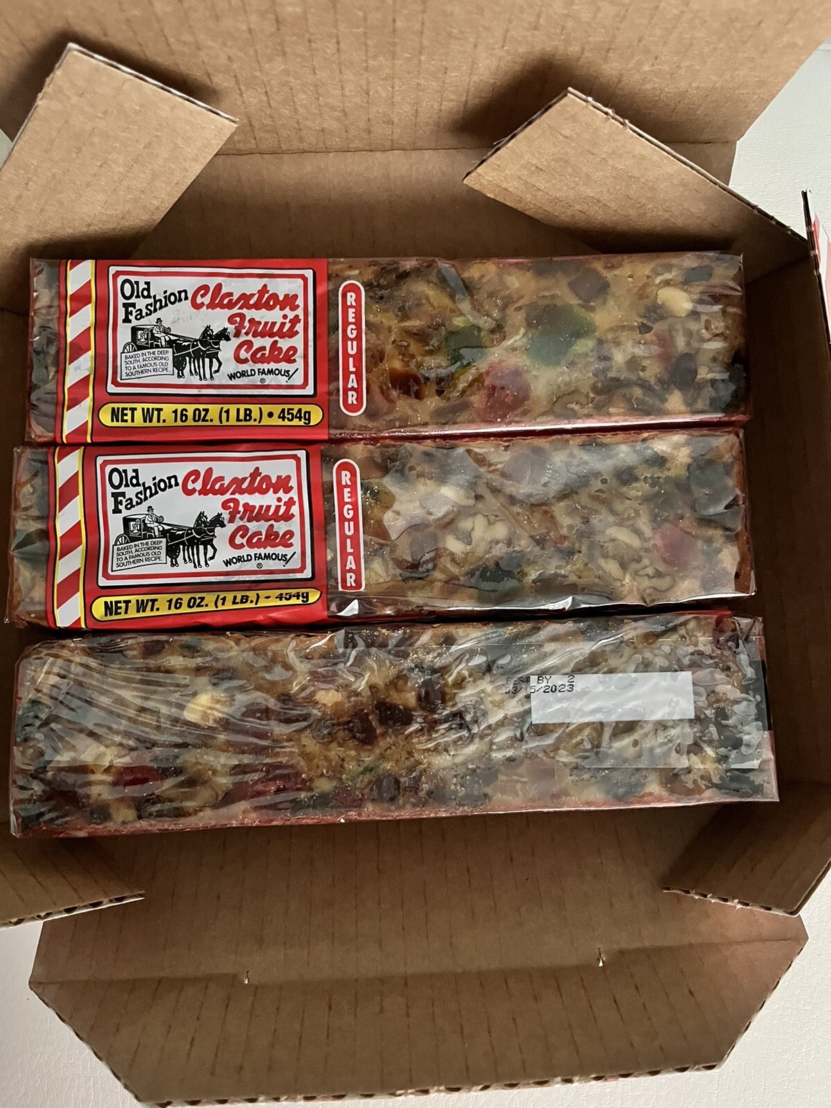 3 X Pack Claxton Fruitcake,Fruit Cake Boxed 1 Lb Each Orig Recipe,Full ...