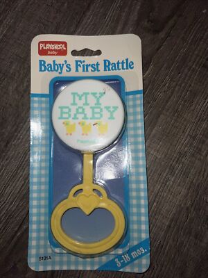 VTG Playskool Baby Rattle 1988 Baby’s First New in Package Pink 3-18 ...