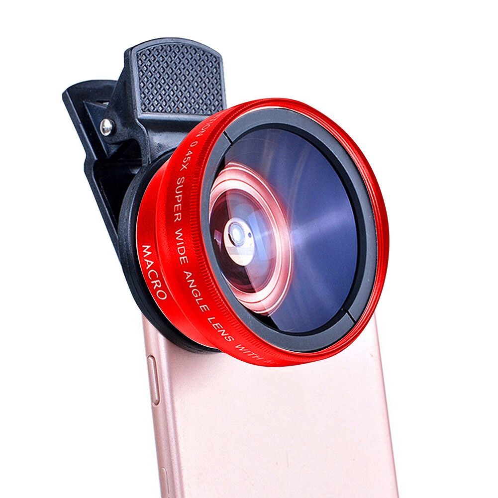 0.45X Wide Angle Mobile Phone Lens Kit Photography 12.5X Macro Optical ...