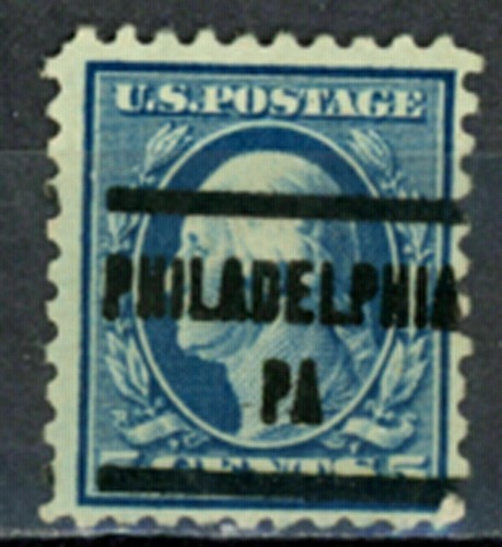 PHILADELPHIA , PA - ONE PRECANCELED FIVE CENT WASHINGTON PERF 10 STAMP ...
