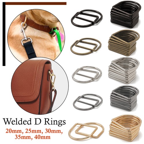 Welded D Rings Metal Loops buckles webbing Dog Coat Bag Straps 20 25 30 ...