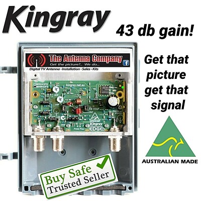 Kingray MHW43FS 43dB Masthead TV Amplifier digital high gain powerful ...