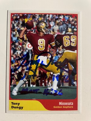 TONY DUNGY autograph MINNESOTA GOLDEN GOPHERS PFHOF custom card signed ...