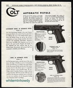 1949 COLT Government Model .45 and Super 38 Automatic Pistol AD | eBay