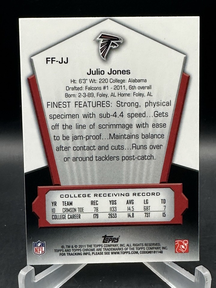 Julio Jones 2011 Topps Chrome Finest Freshman #FF-JJ Rookie🔥👀📈💰 | eBay