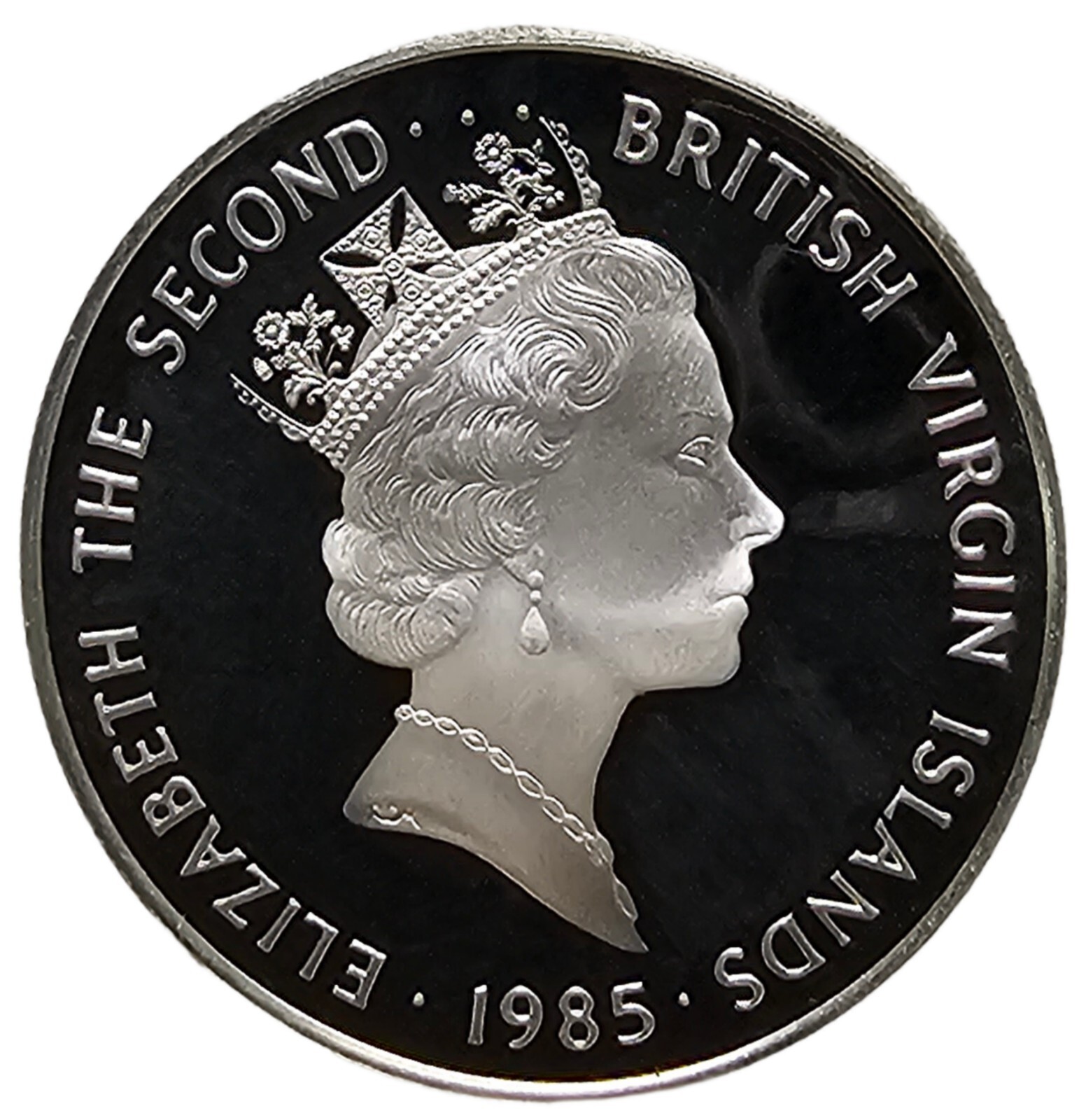 1985 Brit Virgin Islands $20 Treasure IVORY SUNDIAL Proof .925 Silver ...