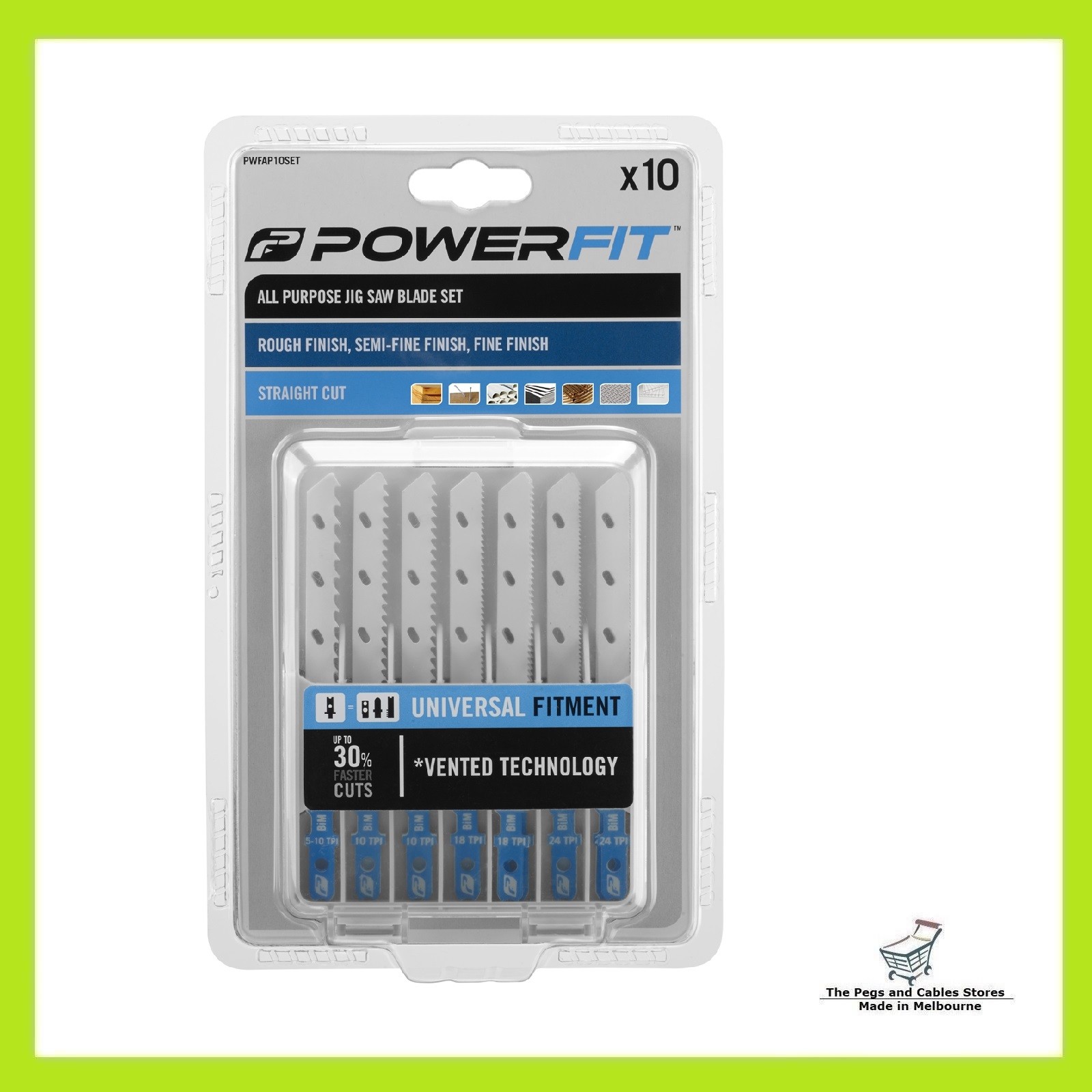 PowerFit 10 Piece All Purpose Jigsaw Blade Set | eBay