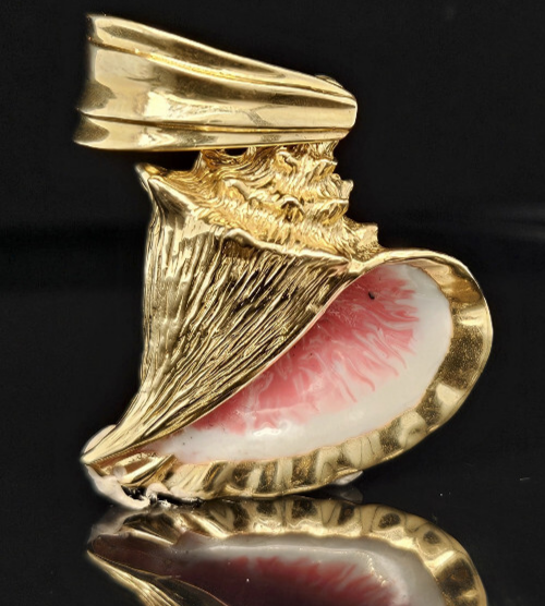 Peter Costello CONCH SHELL Porcelain Enamel Charm Pendant Large 15gr | eBay