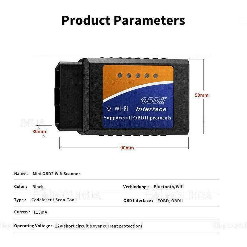 Car OBD2 Bluetooth Scan Tool Car OBD Scanner Engine Auto Code Reader ...