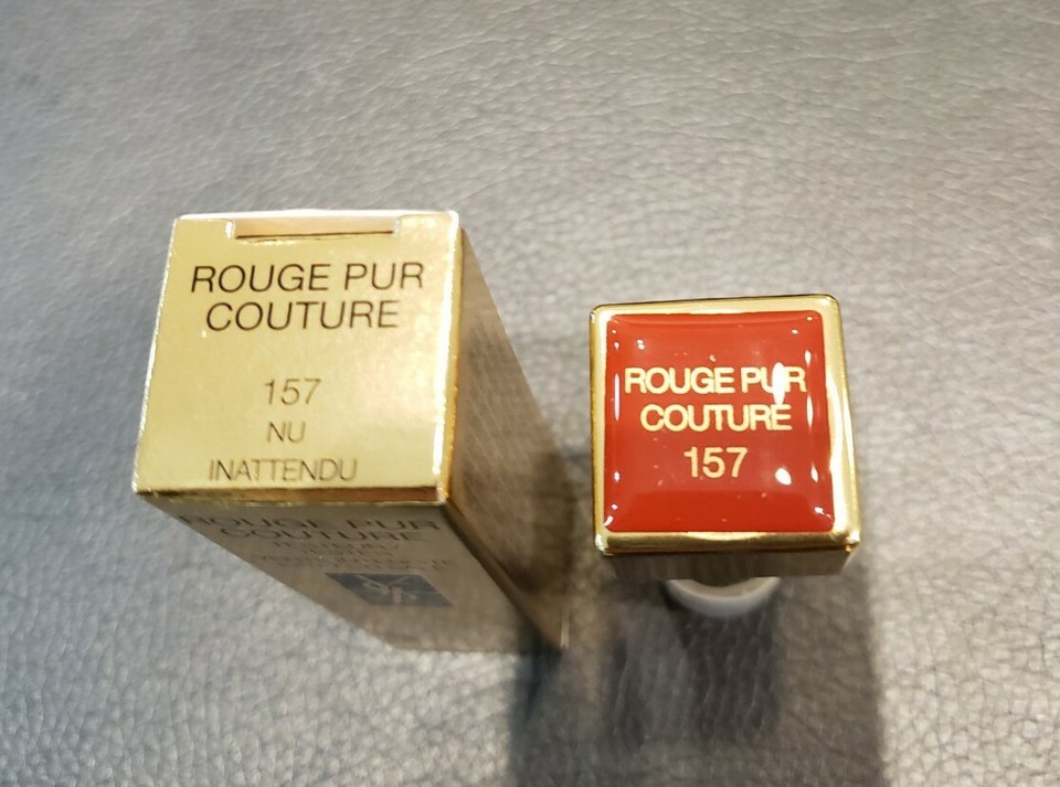 BNIB YSL Rouge Pur Couture Lipstick #157 NU Inattendu FULL SIZE. No lid ...